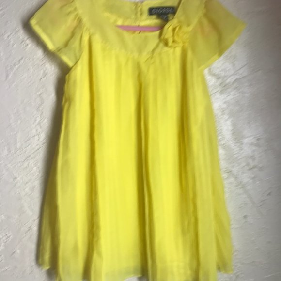 George | Dresses | George Bright Yellow Pleated Dress Size 45 | Poshmark